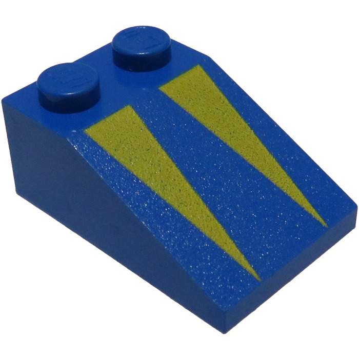 LEGO Blue Slope 2 x 3 (25°) with Yellow Triangles (3298) | Brick Owl ...