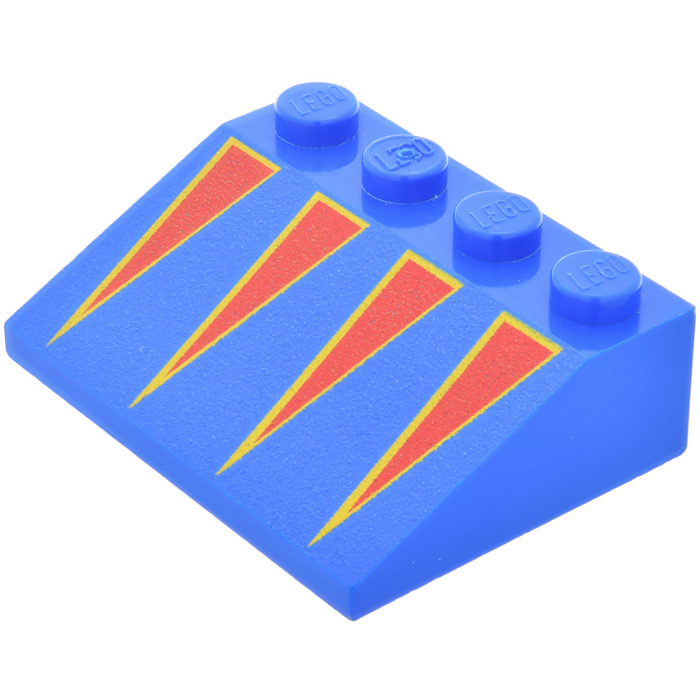 LEGO Slope 3 x 4 (25°) with Red/Yellow Triangles (3297 / 82861) | Brick Owl