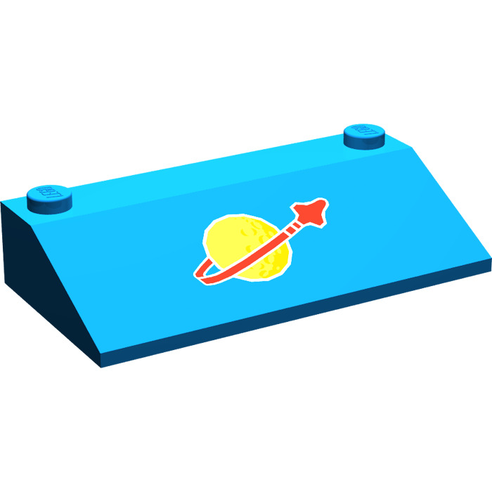 LEGO Blue Slope 3 x 6 (25°) with Classic Space Small with Inner Walls ...