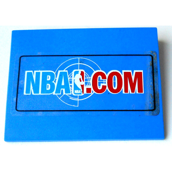LEGO Blue Slope 6 x 8 (10°) with NBA.COM Sticker (4515) | Brick Owl ...