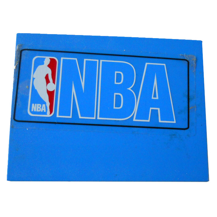 LEGO Blue Slope 6 x 8 (10°) with NBA Logo (Blue Text) Sticker (4515 ...