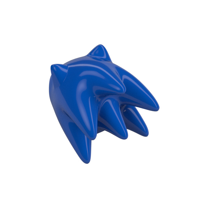 LEGO Blue Sonic the Hedgehog Head with Light Flesh Face with Smile and ...
