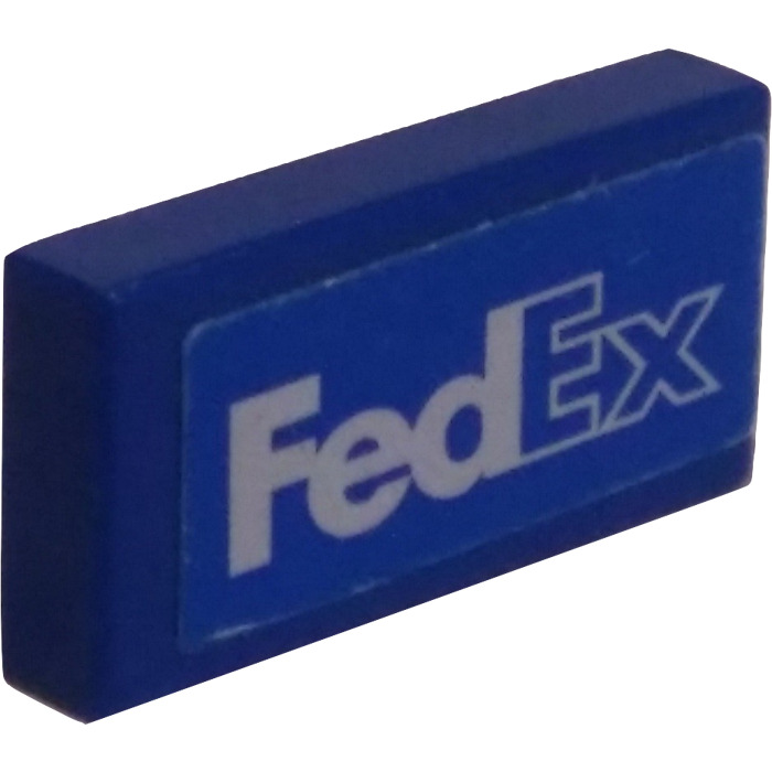 LEGO Blue Tile 1 x 2 with FedEx Logo Sticker with Groove (3069) | Brick ...