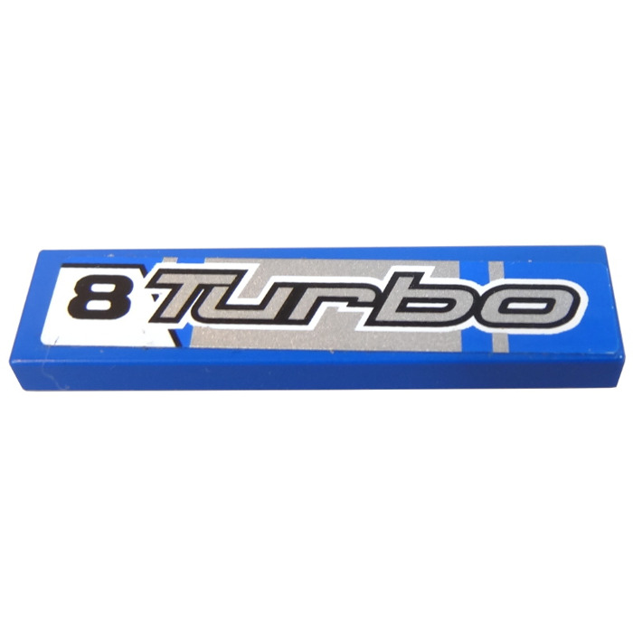 LEGO Blue Tile 1 x 4 with '8' and 'Turbo' Sticker (2431) | Brick Owl ...