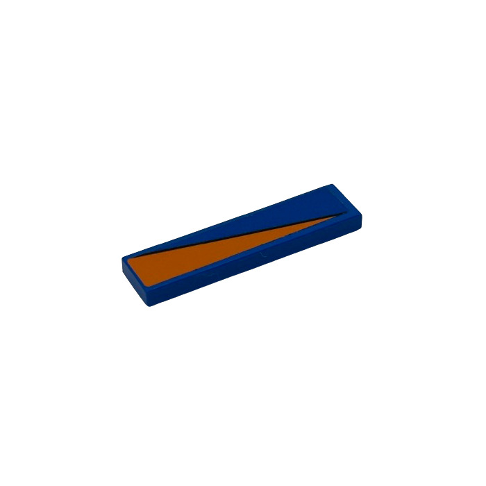 LEGO Blue Tile 1 x 4 with Orange Triangle (Model Left) Sticker (2431 ...
