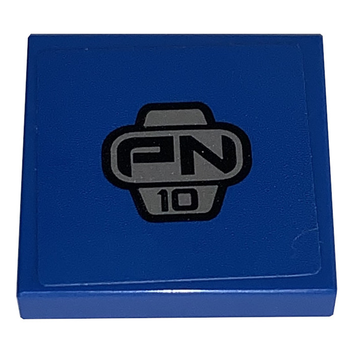 LEGO Blue Tile 2 x 2 with Blue PN 10 Sticker with Groove (3068) | Brick ...