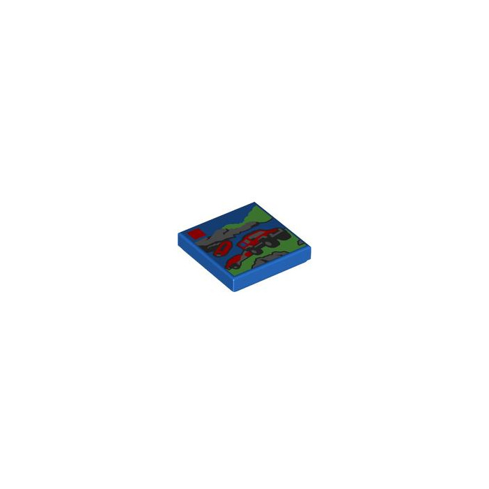 LEGO Blue Tile 2 x 2 with Fire Truck with Rescue Boat Set Box with ...