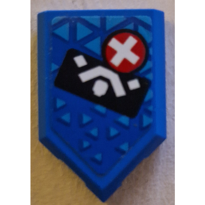 LEGO Blue Tile 2 x 3 Pentagonal with Ninja Silhouette on Black ...