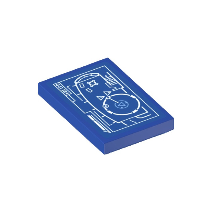 LEGO Tile 2 x 3 with Design Drawing and ‘041284’ Sticker (26603 ...