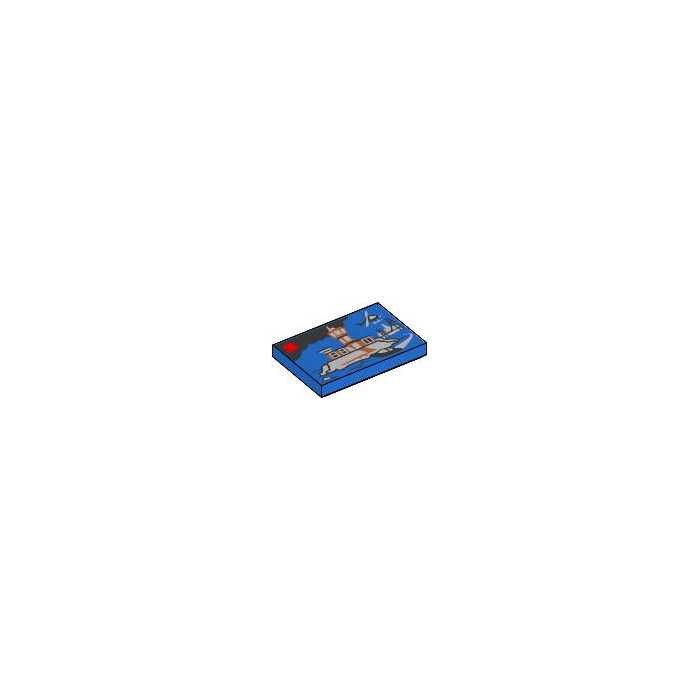 LEGO Blue Tile 2 x 3 with Police Prison Island Set Box (26603 / 107597 ...