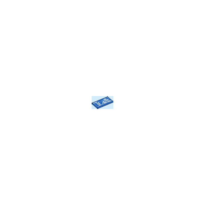 LEGO Blue Tile 2 x 4 with ‘ROBO’ and Construction Drawing (87079 / ...