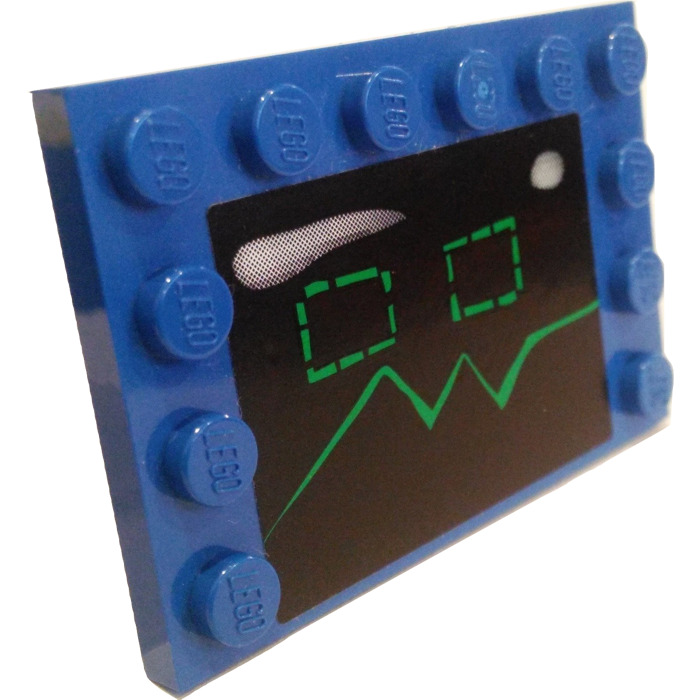 LEGO Blue Tile 4 x 6 with Studs on 3 Edges with Karen Sticker (6180 ...