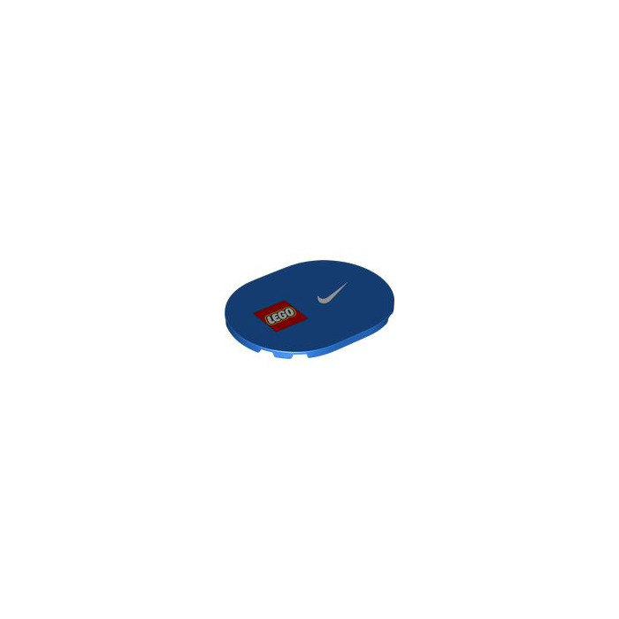 LEGO Blue Tile 6 x 8 with Rounded Ends with LEGO and Nike Logos (65474 ...