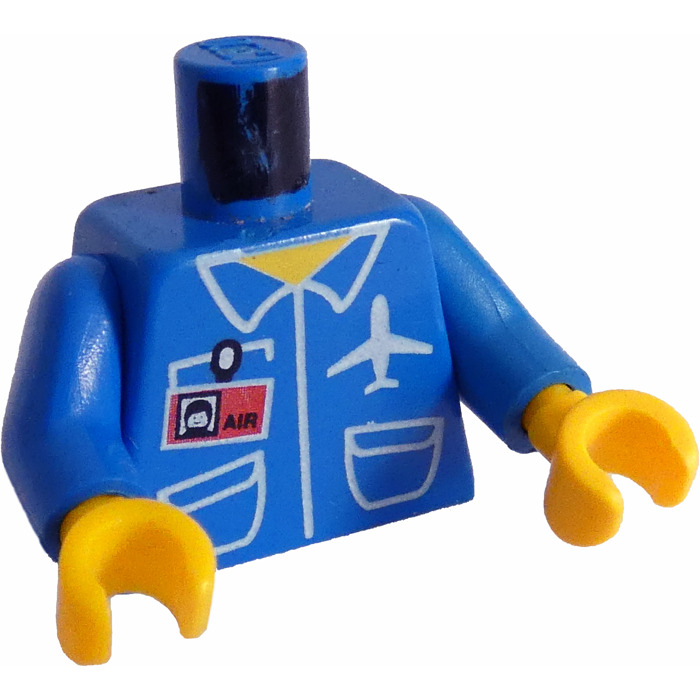 LEGO Blue Torso with Airplane and ID Logo (973) | Brick Owl - LEGO ...