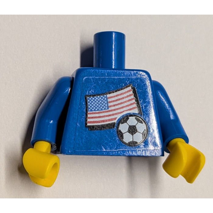 LEGO Torso with American Flag and Soccer Ball with Variable Number on ...