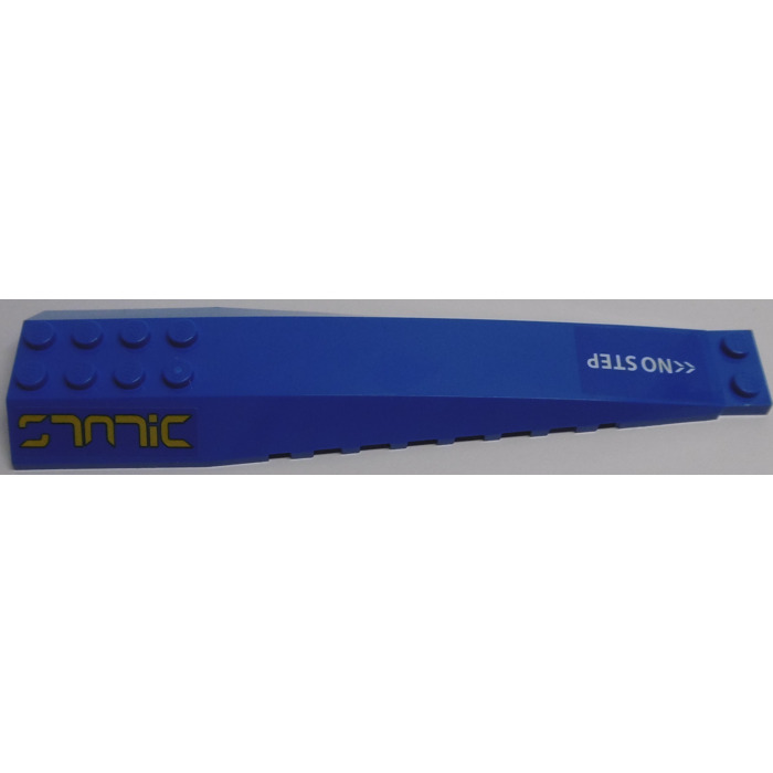 LEGO Blue Wedge 4 x 16 Triple Curved with White