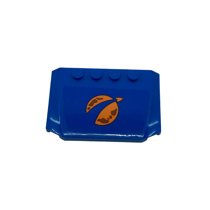 LEGO Blue Wedge 4 x 6 Curved with Orange City Mars Logo on Blue ...