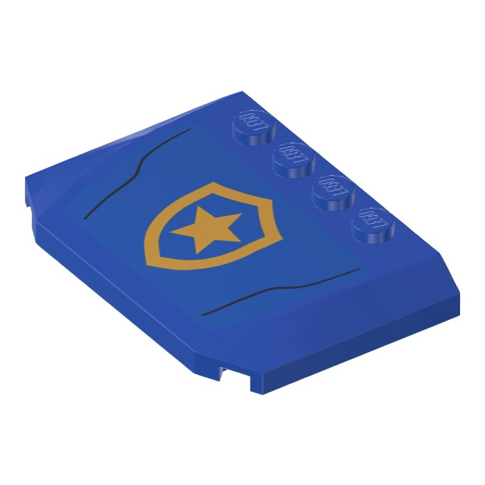 LEGO Wedge 4 x 6 Curved with Police Star Badge Logo Sticker (52031 ...