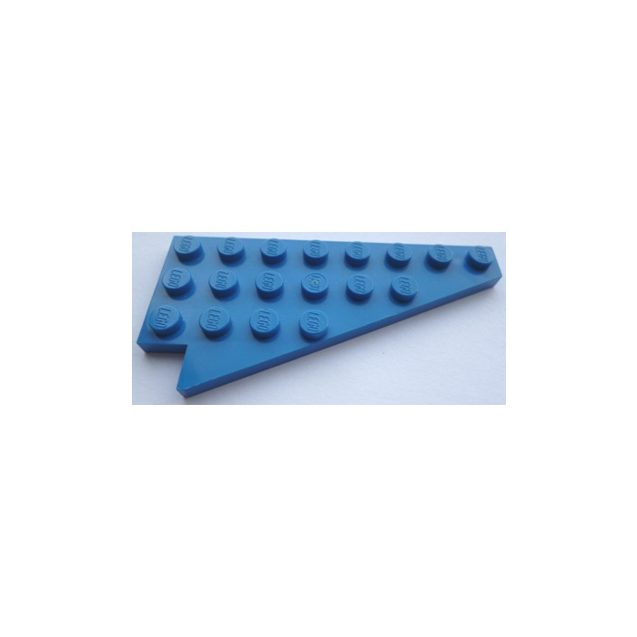 LEGO Blue Wedge Plate 4 x 8 Wing Right with Underside Stud Notch (3934 ...
