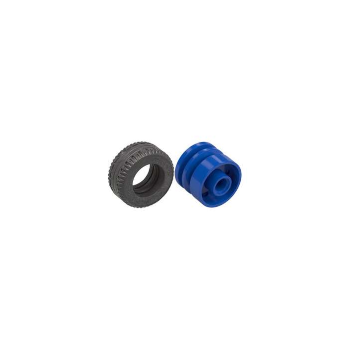 LEGO Blau Wheel Rim Ø18 x 14 with Pin Hole with Tire Ø30.4 x 14 (Thick ...