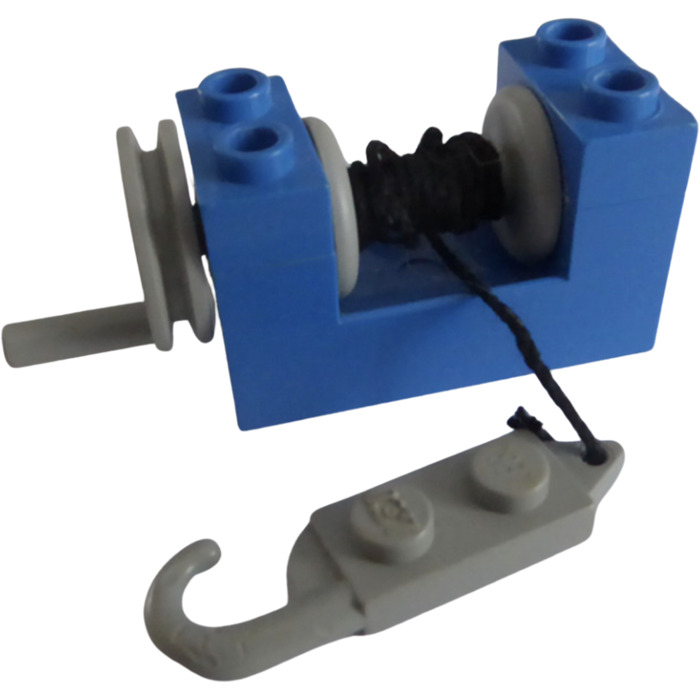 LEGO Blue Winch 2 x 4 x 2 with Light Grey Drum with String and Light ...