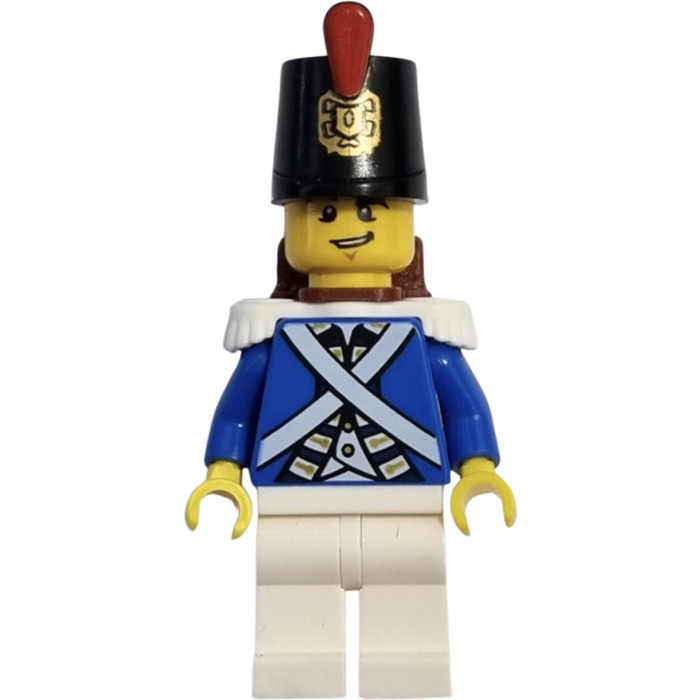 LEGO Bluecoat Soldier with Reddish Brown Backpack and Black Eyebrows ...