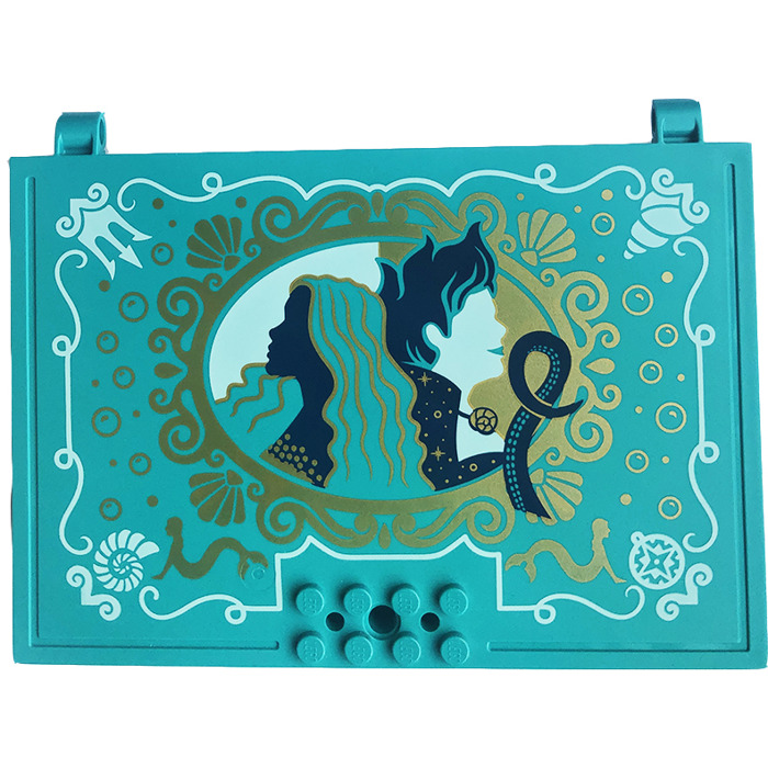 LEGO Book Cover Half with Hinges with Ariel, Ursula, Gold and White ...