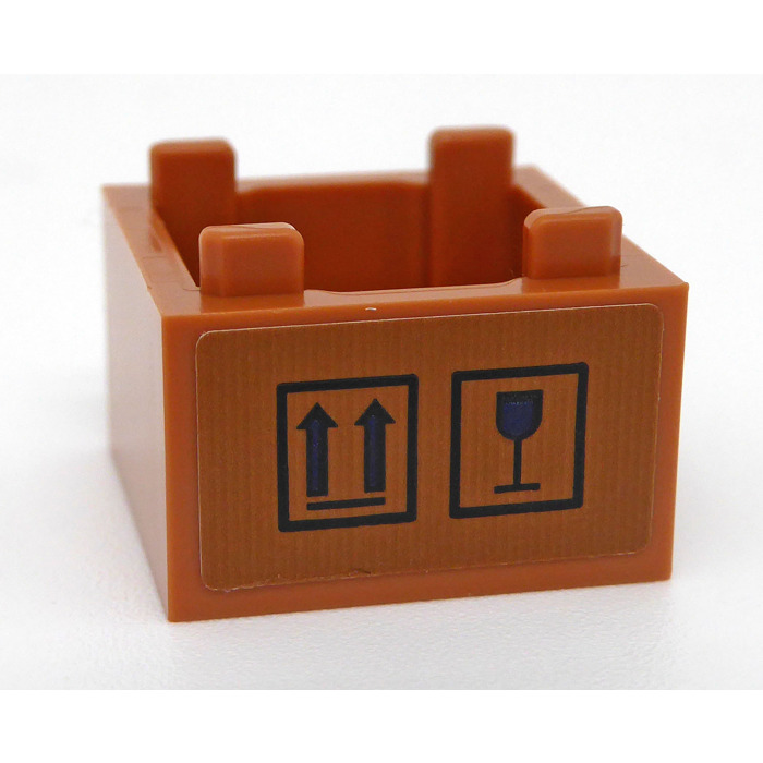 LEGO Box 2 x 2 x 1 with Black Glass and Two Up arrows Sticker (2821 ...