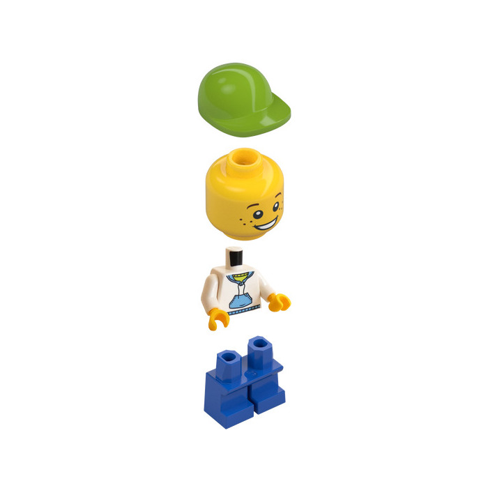 LEGO Boy, short blue legs, lime cap Minifigure | Brick Owl - LEGO ...