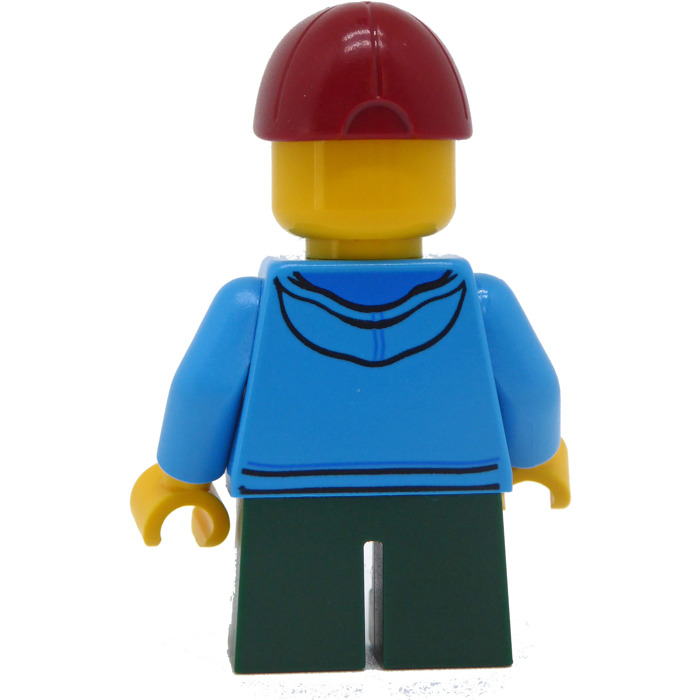 LEGO Boy with Azure Hoodie and Dark Green Short Legs Minifigure | Brick ...