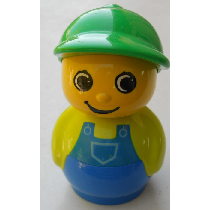 LEGO Boy with Blue Base, Lime Top, Blue Overalls Primo Figure | Brick ...