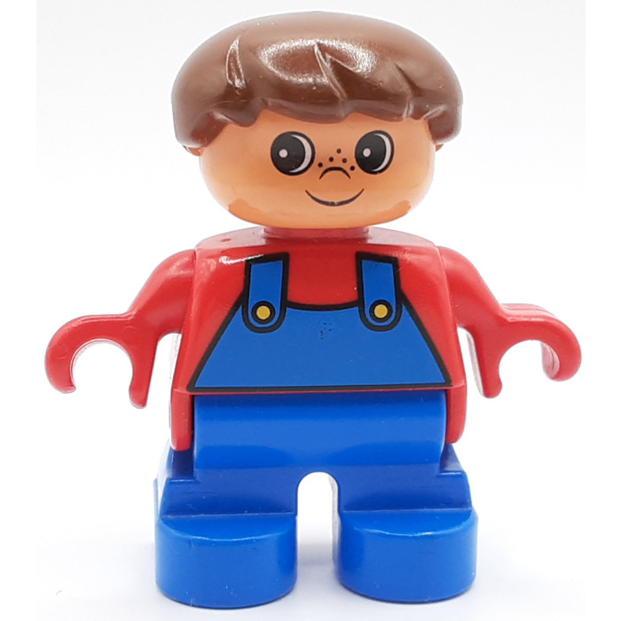 LEGO Boy with Blue Overalls and Red Top Duplo Figure | Brick Owl - LEGO ...