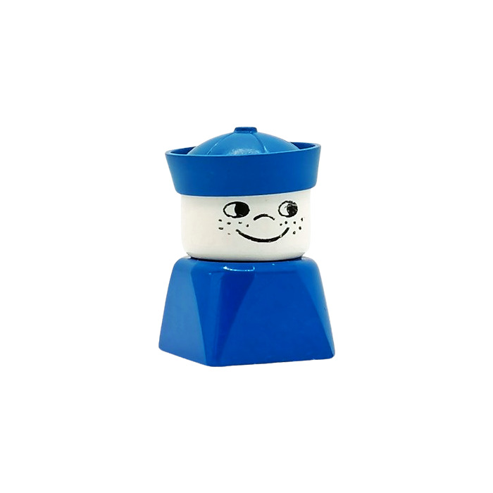 LEGO Boy with Blue Sailor Hat and Looking Left on Blue Base Duplo ...