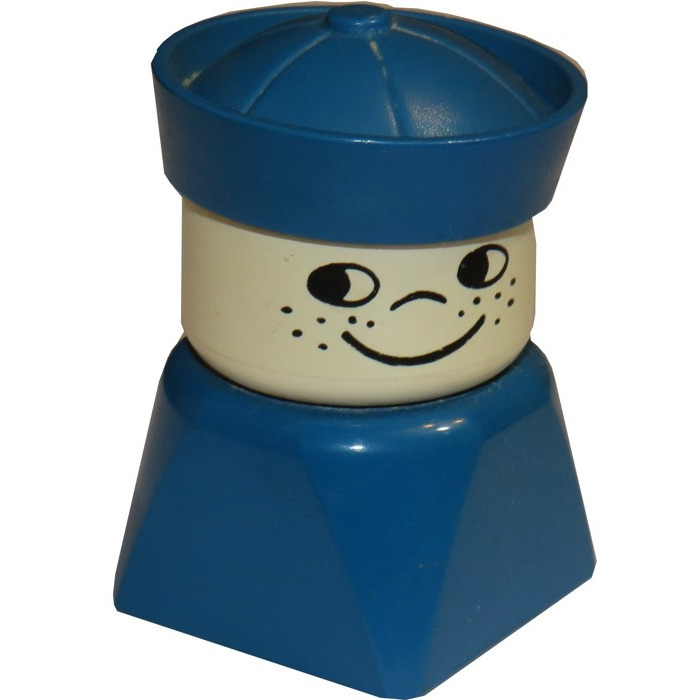 LEGO Boy with Blue Sailor Hat and Looking Right on Blue Base Duplo ...