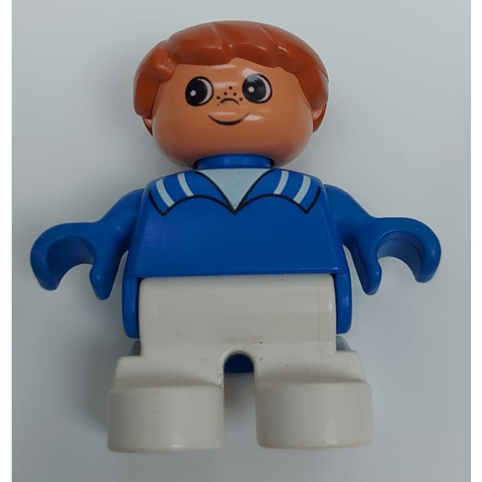 LEGO Boy with Blue Top with Stripy Collar Duplo Figure | Brick Owl ...
