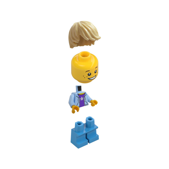 LEGO Boy with Bright Light Blue Hoodie Minifigure | Brick Owl - LEGO ...