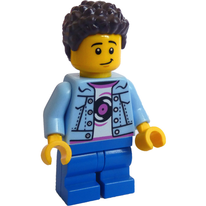 LEGO Boy with Denim Jacket over Record Top Minifigure | Brick Owl