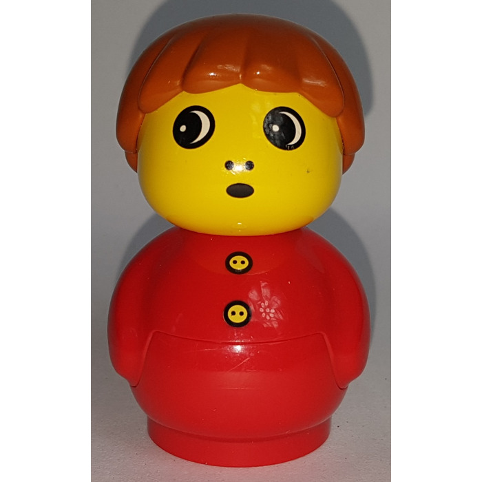 LEGO Boy con Rojo Base, Rojo Parte superior con Botones y Naranja ...