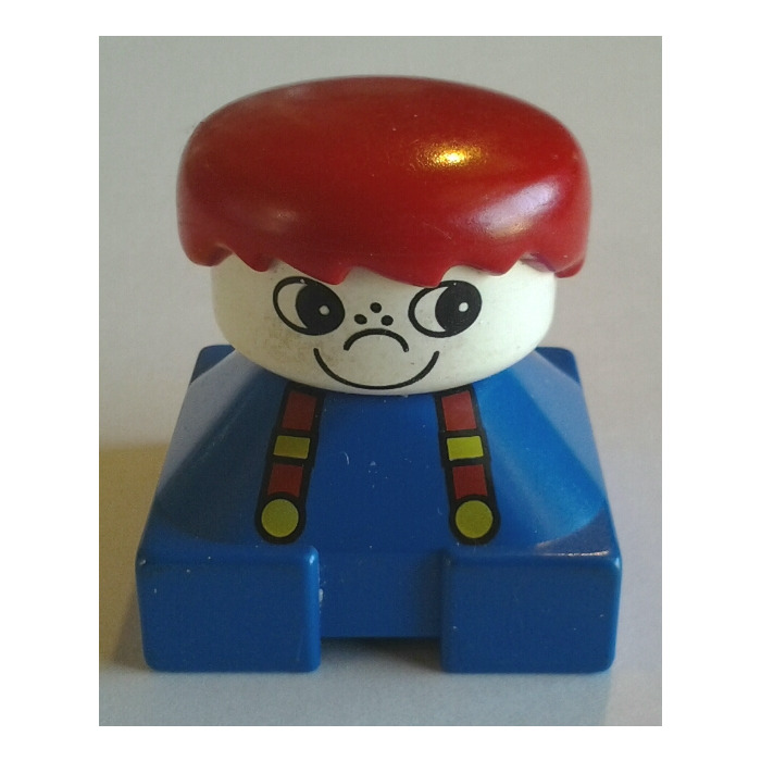 LEGO Boy with Red Hair and Suspenders on Blue Base Duplo Figure | Brick ...