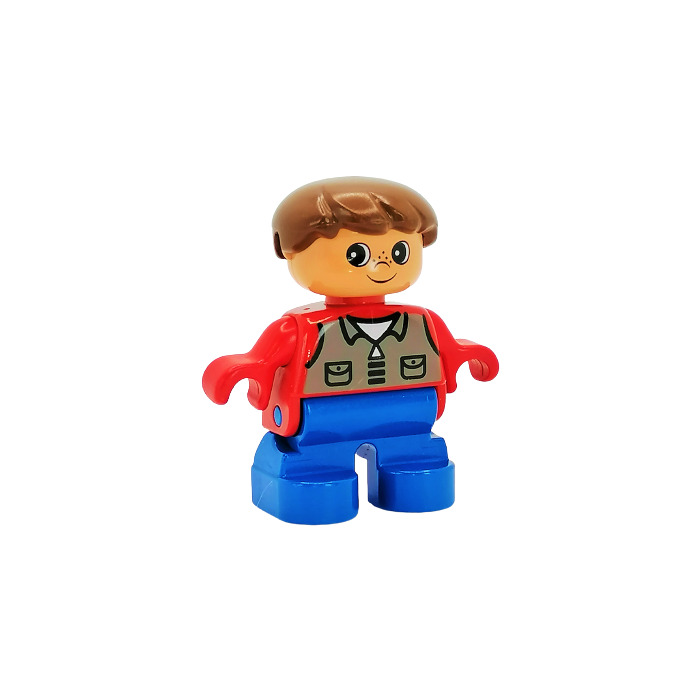 LEGO Boy with Red Top with Gray Vest Duplo Figure | Brick Owl - LEGO ...
