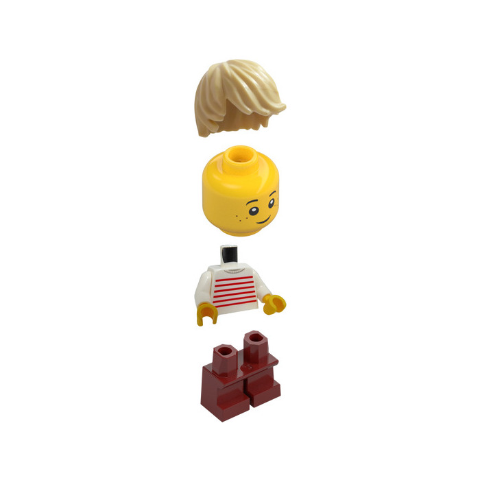 LEGO Boy with Tan Hair and Red Striped Top Minifigure | Brick Owl ...