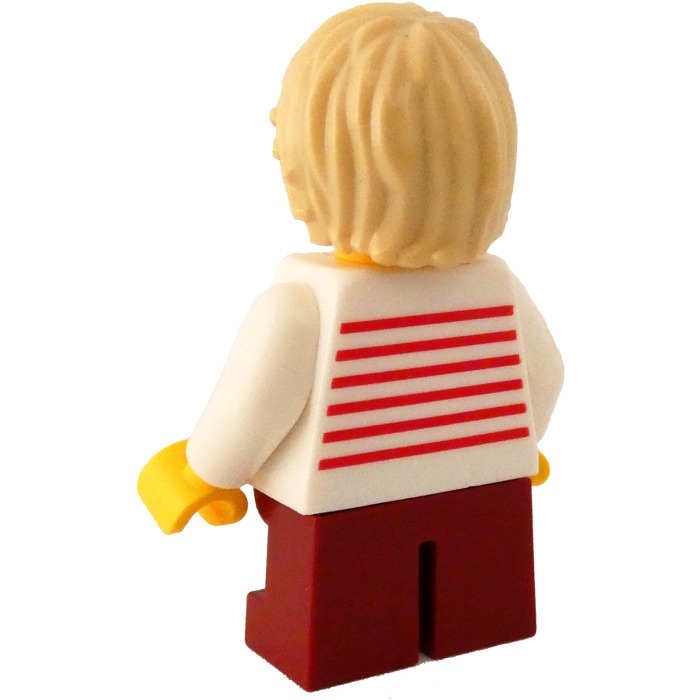 LEGO Boy with Tan Hair and Red Striped Top Minifigure | Brick Owl