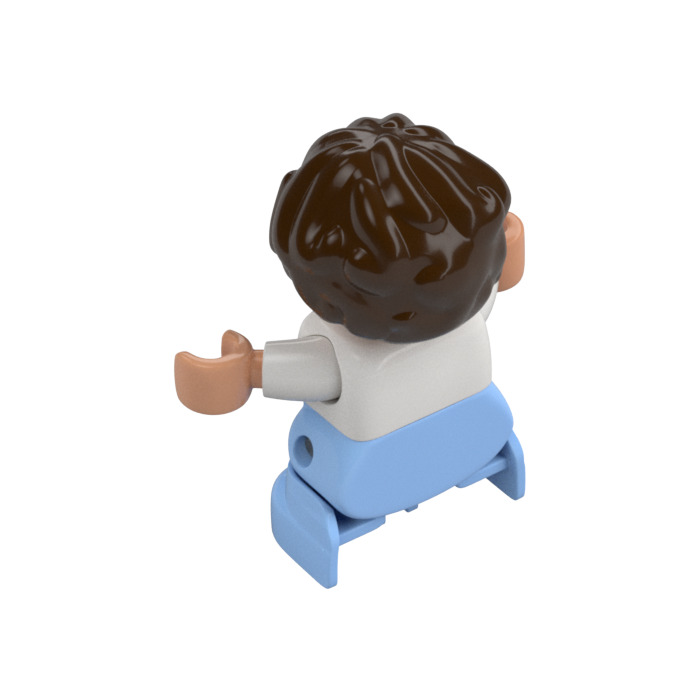 LEGO Boy with White Top with Blue Stripes and Pocket Duplo Figure ...
