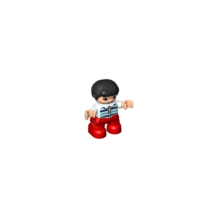 LEGO Boy with White Top with Blue Stripes Duplo Figure | Brick Owl ...