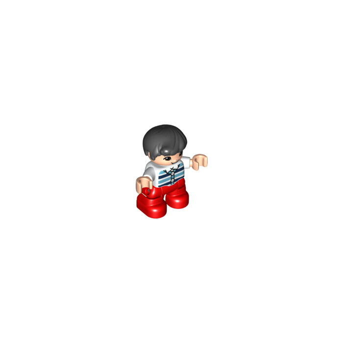 LEGO Boy with White Top with Blue Stripes Duplo Figure | Brick Owl