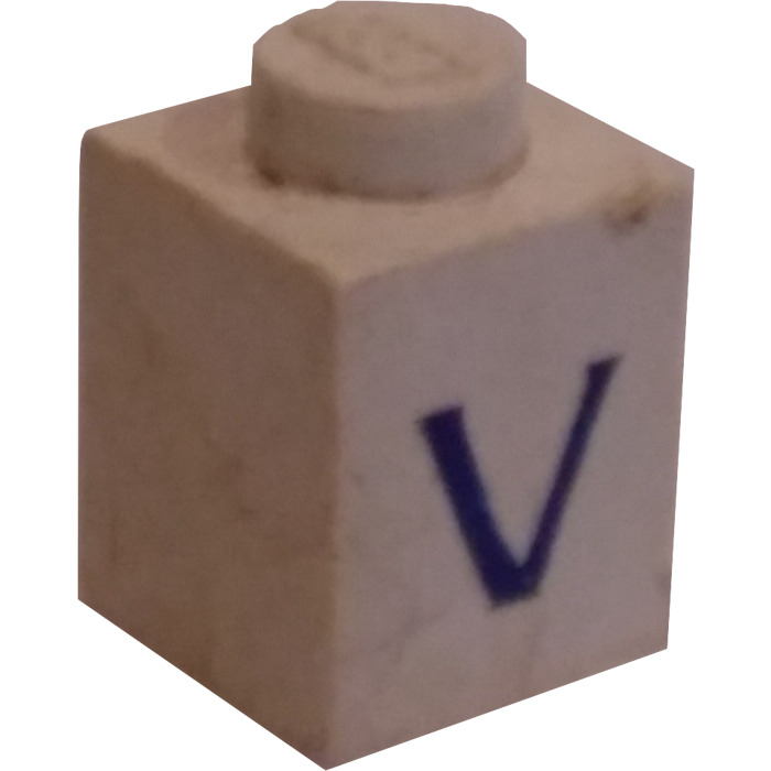LEGO Brick 1 x 1 with Serif Blue "V" (3005) | Brick Owl - LEGO Marketplace