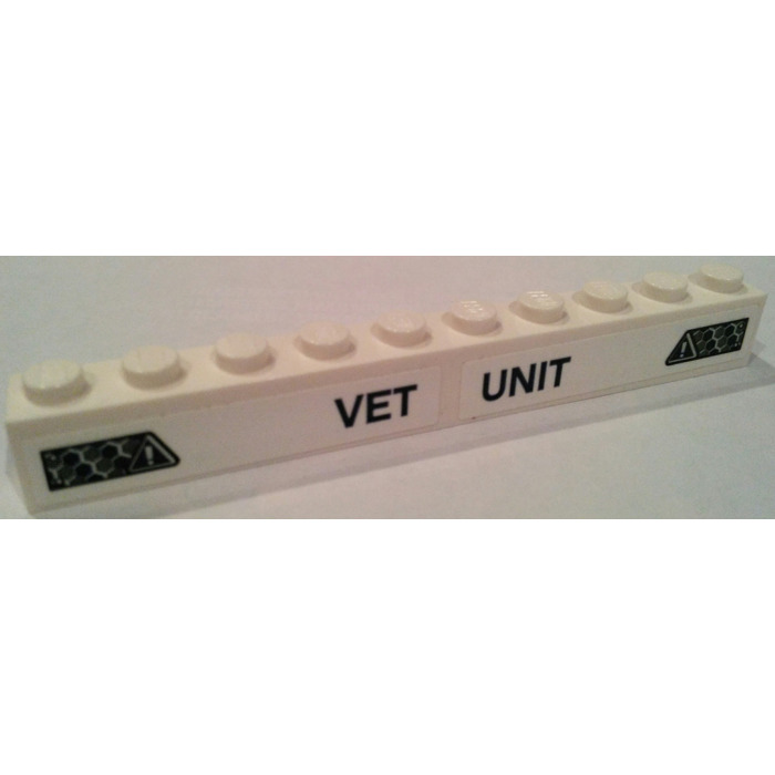 LEGO Brick 1 x 10 with Vet Unit and Bio Symbols Sticker (6111) | Brick ...