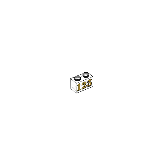 LEGO Brick 1 x 2 with '123' without Bottom Tube (3065 / 72218) | Brick Owl