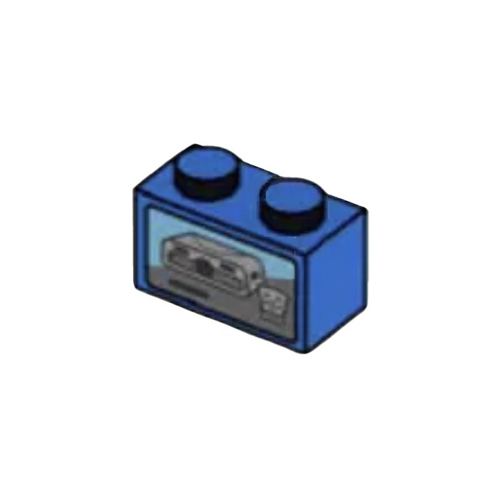 LEGO Brick 1 x 2 with Grey Games Console Sticker with Bottom Tube (3004 ...