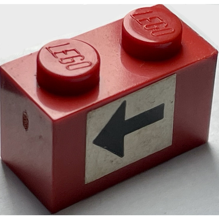 LEGO Brick 1 x 2 with Left Arrow Sticker with Bottom Tube (3004 ...